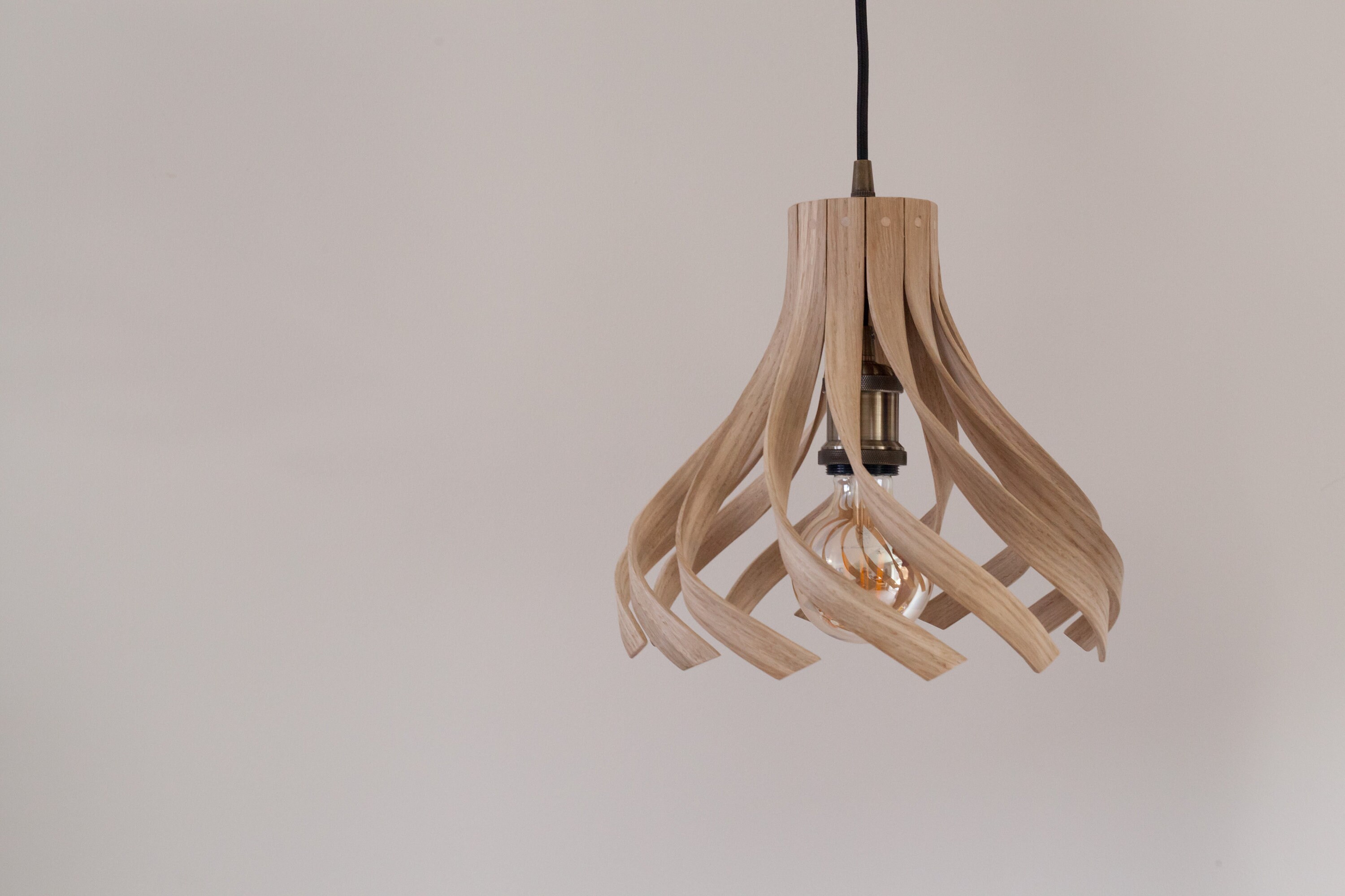 Steam Bent Wood Pendant Lamp - Etsy