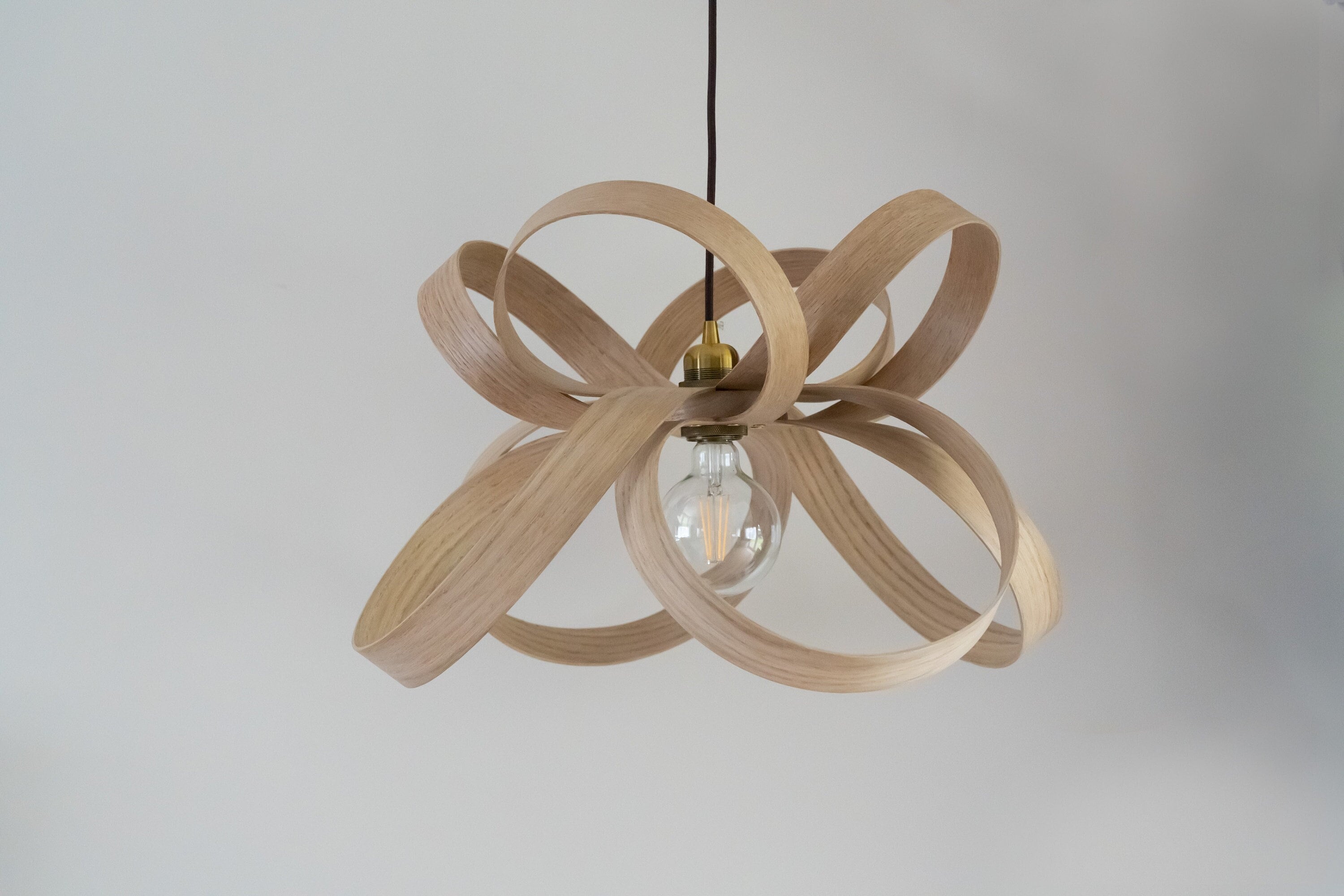 Steam Bent Wood Pendant Lamp - Large - Etsy UK