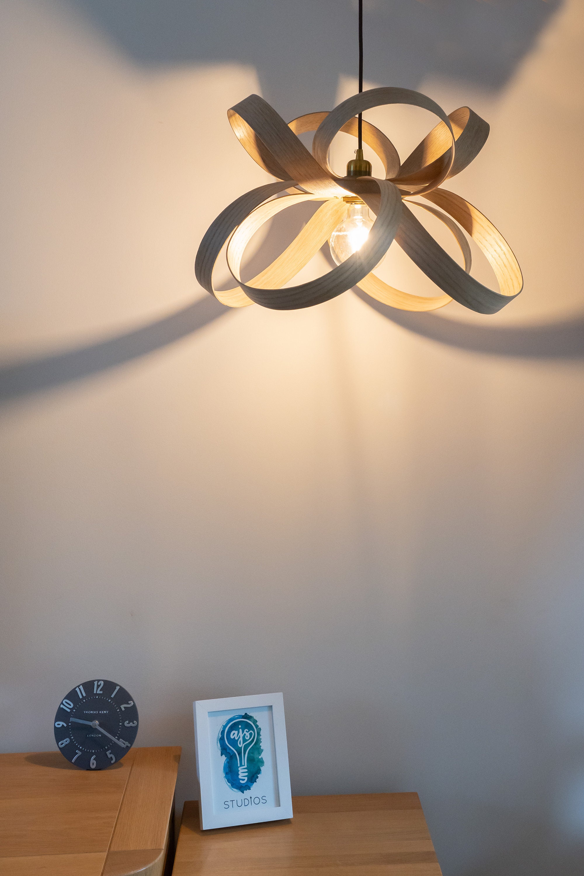 Steam Bent Wood Pendant Lamp - Large - Etsy UK