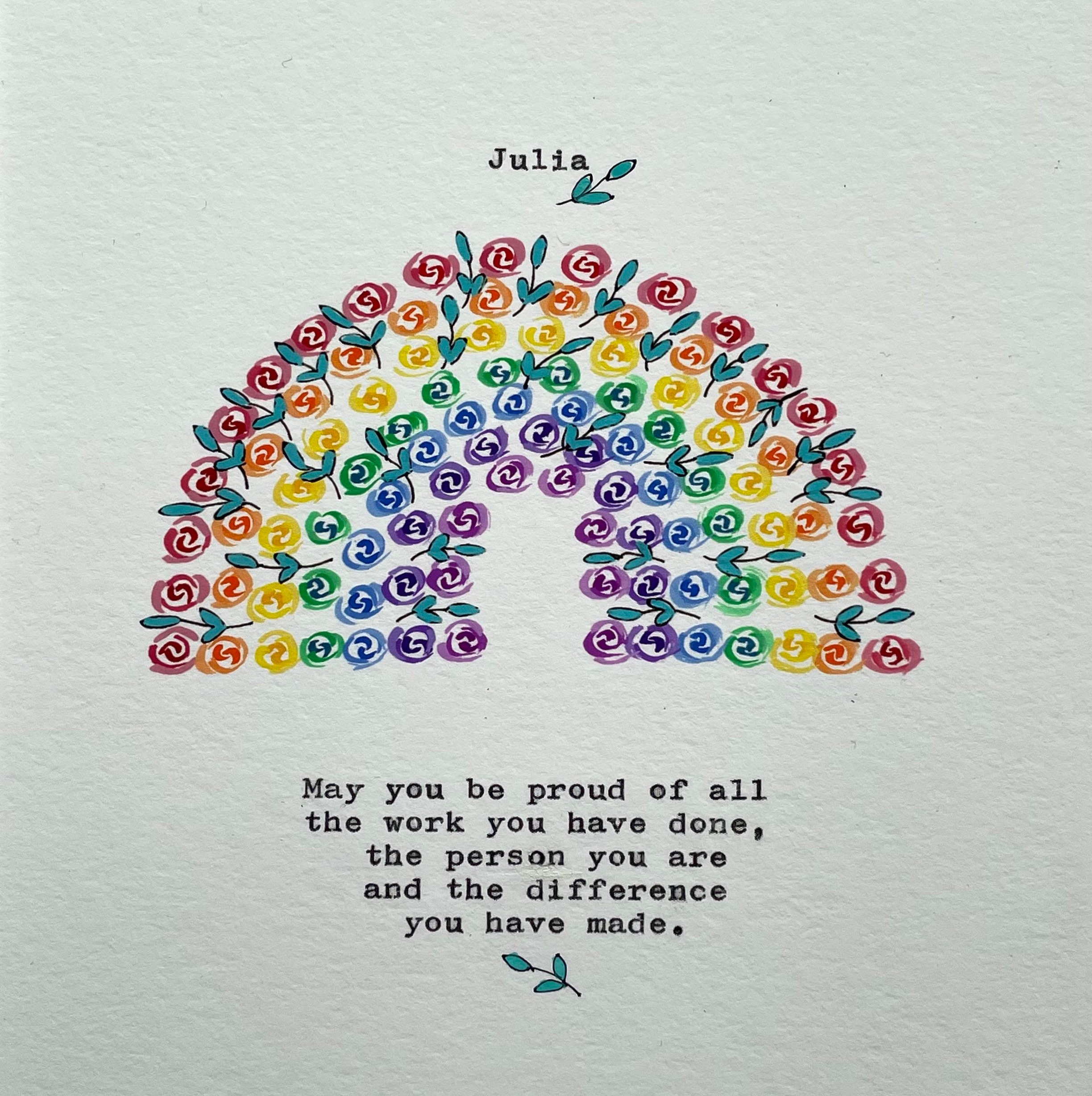 Retirement Artwork a Hand Painted Giclee Print of My Rainbow | Etsy