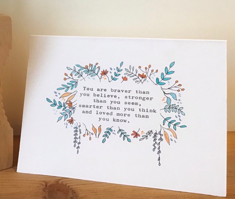 Get Well Card. Hand Painted. Winnie the Pooh Quote - Etsy