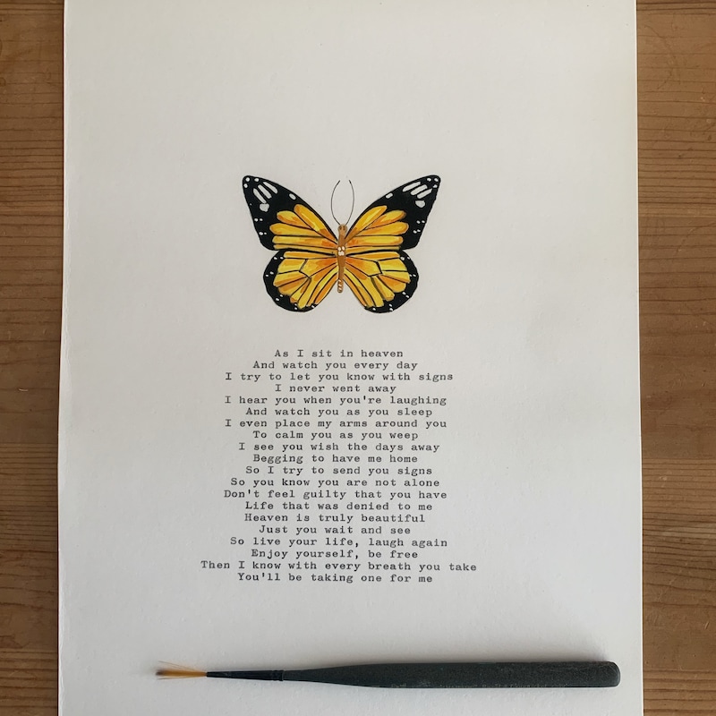 Butterfly Poem - Etsy