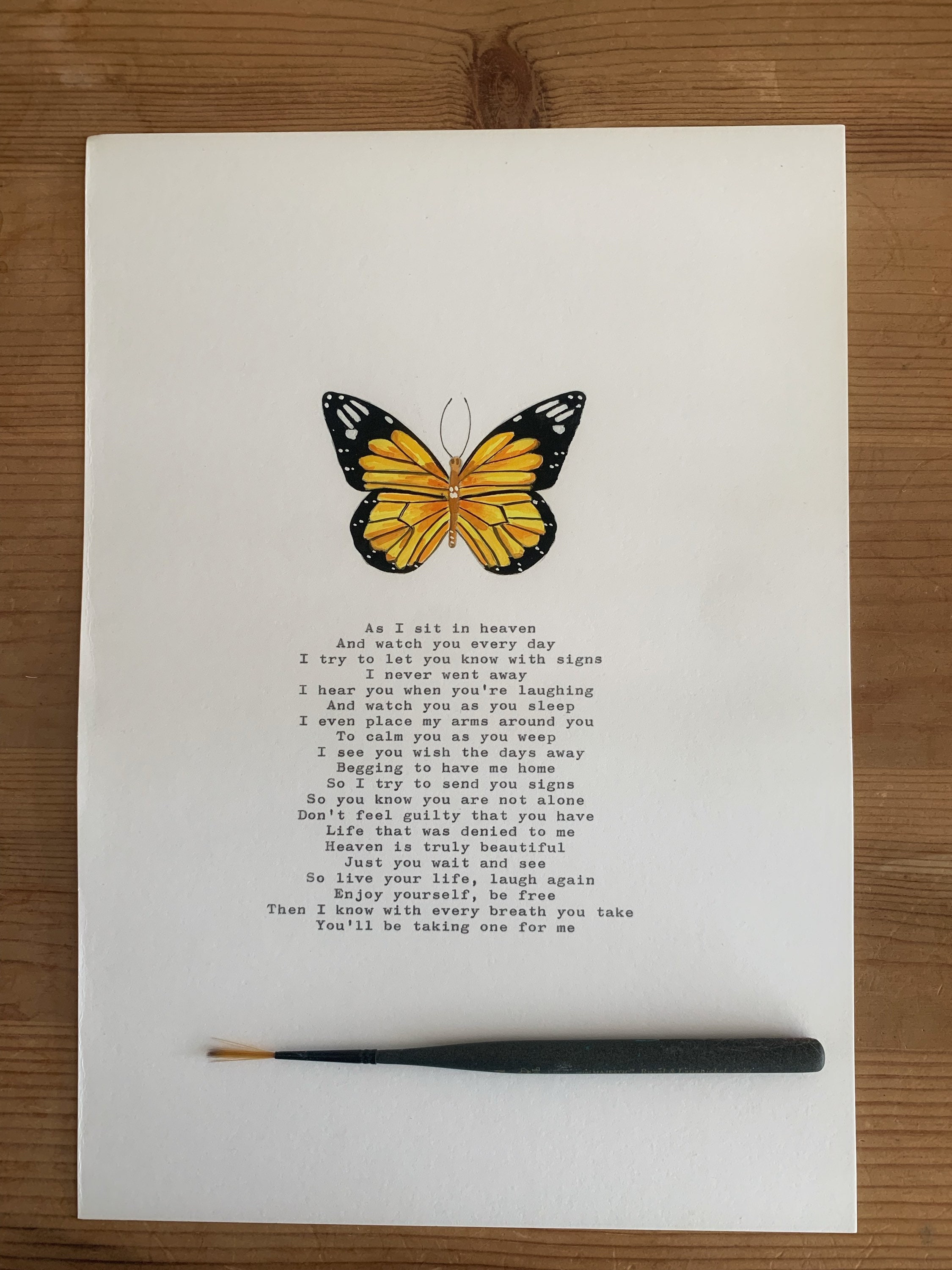 Handprint Butterfly Poem
