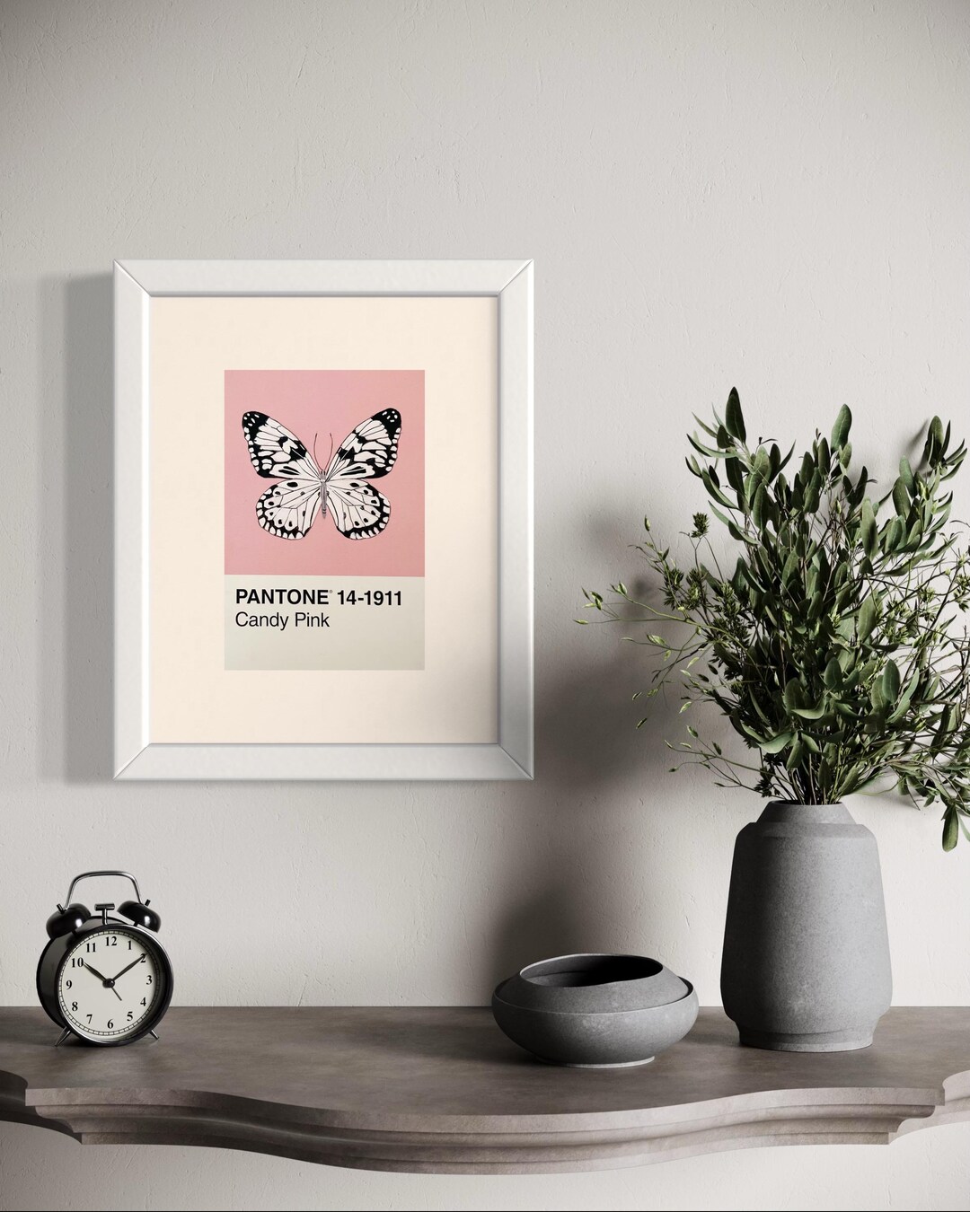 Hand Painted Original Artwork - Not a Print. Monochrome Butterfly on ...
