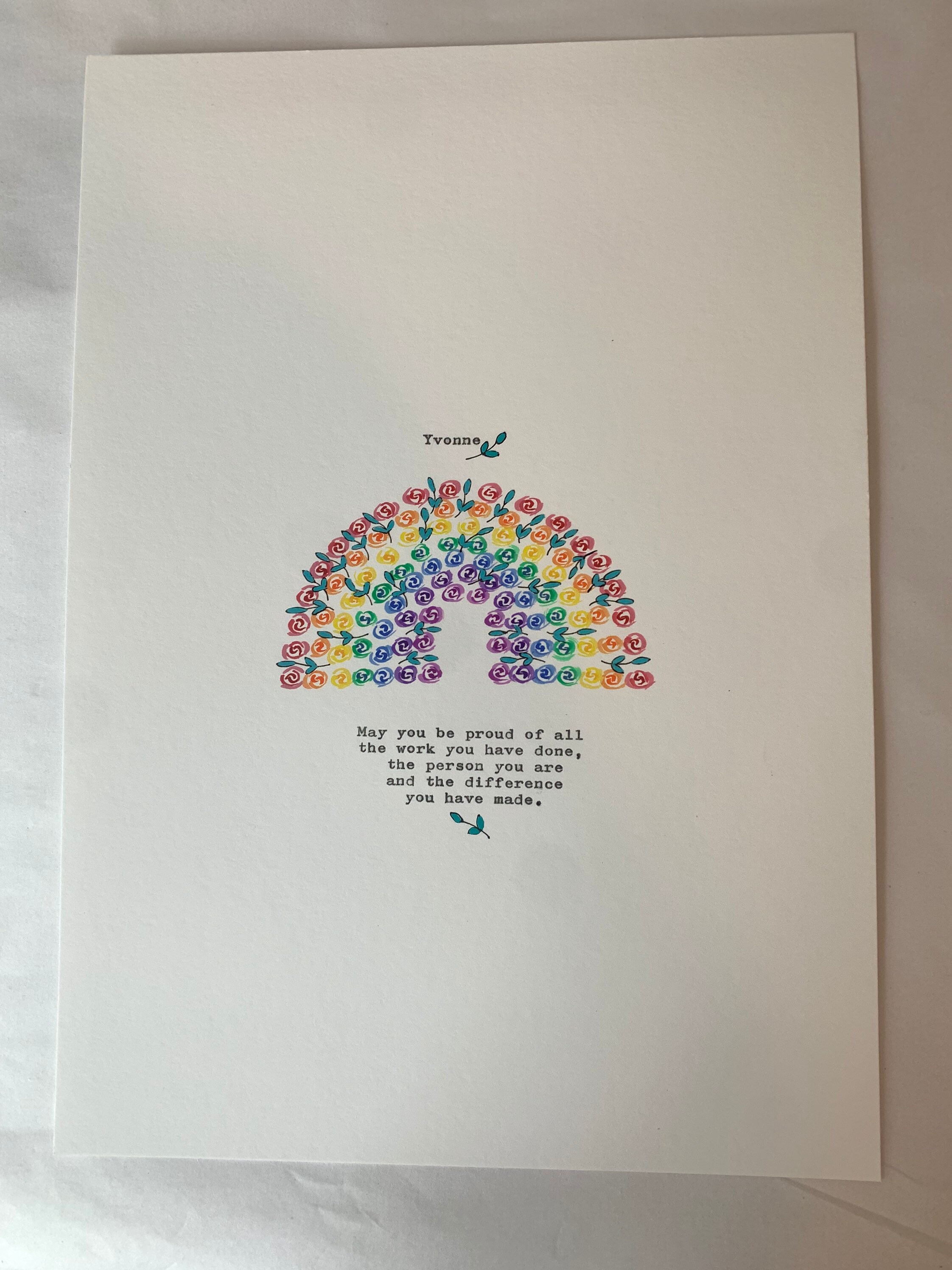 Retirement Artwork a Hand Painted Giclee Print of My Rainbow - Etsy