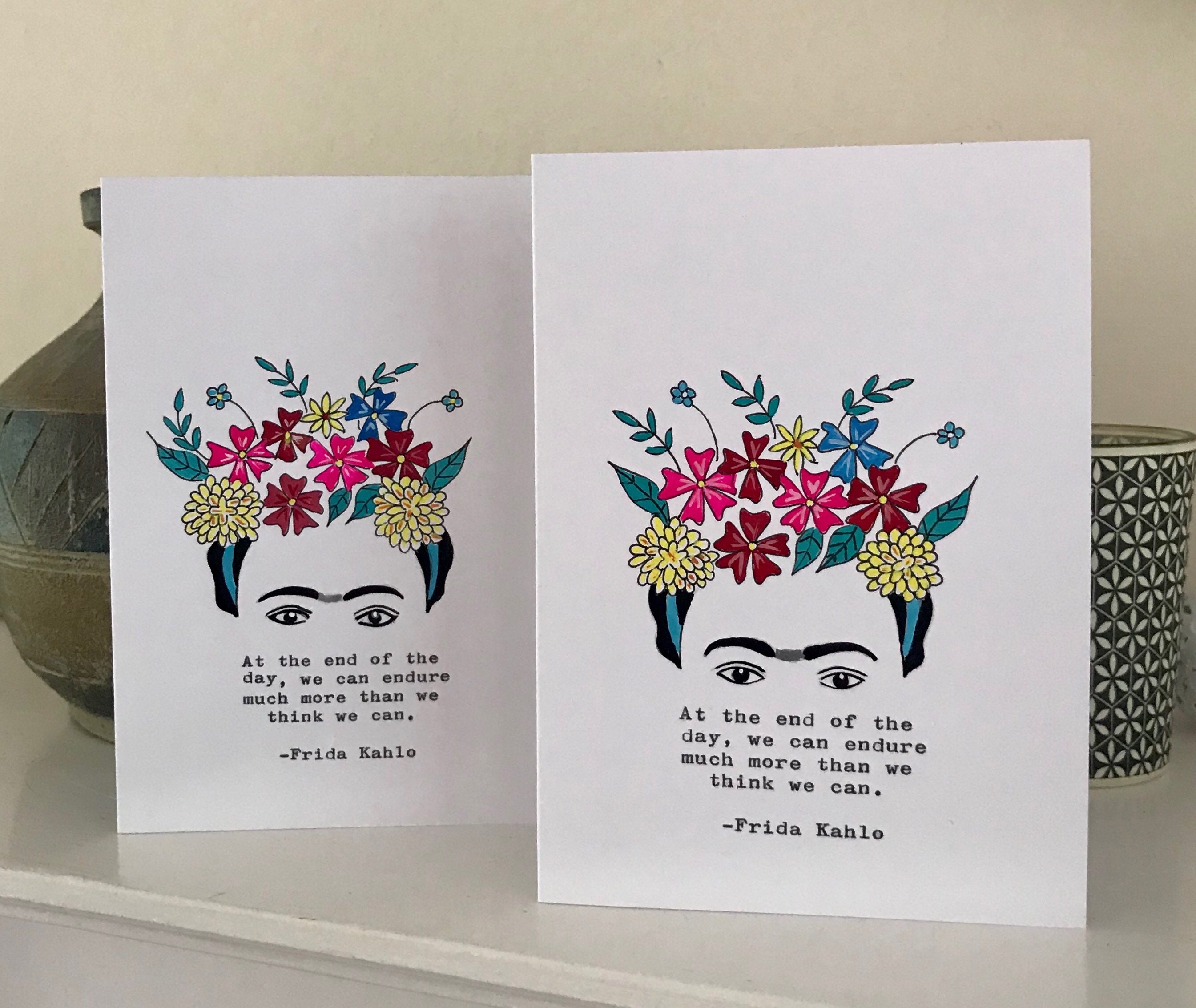 Frida Kahlo Inspired Hand Painted Card. - Etsy UK