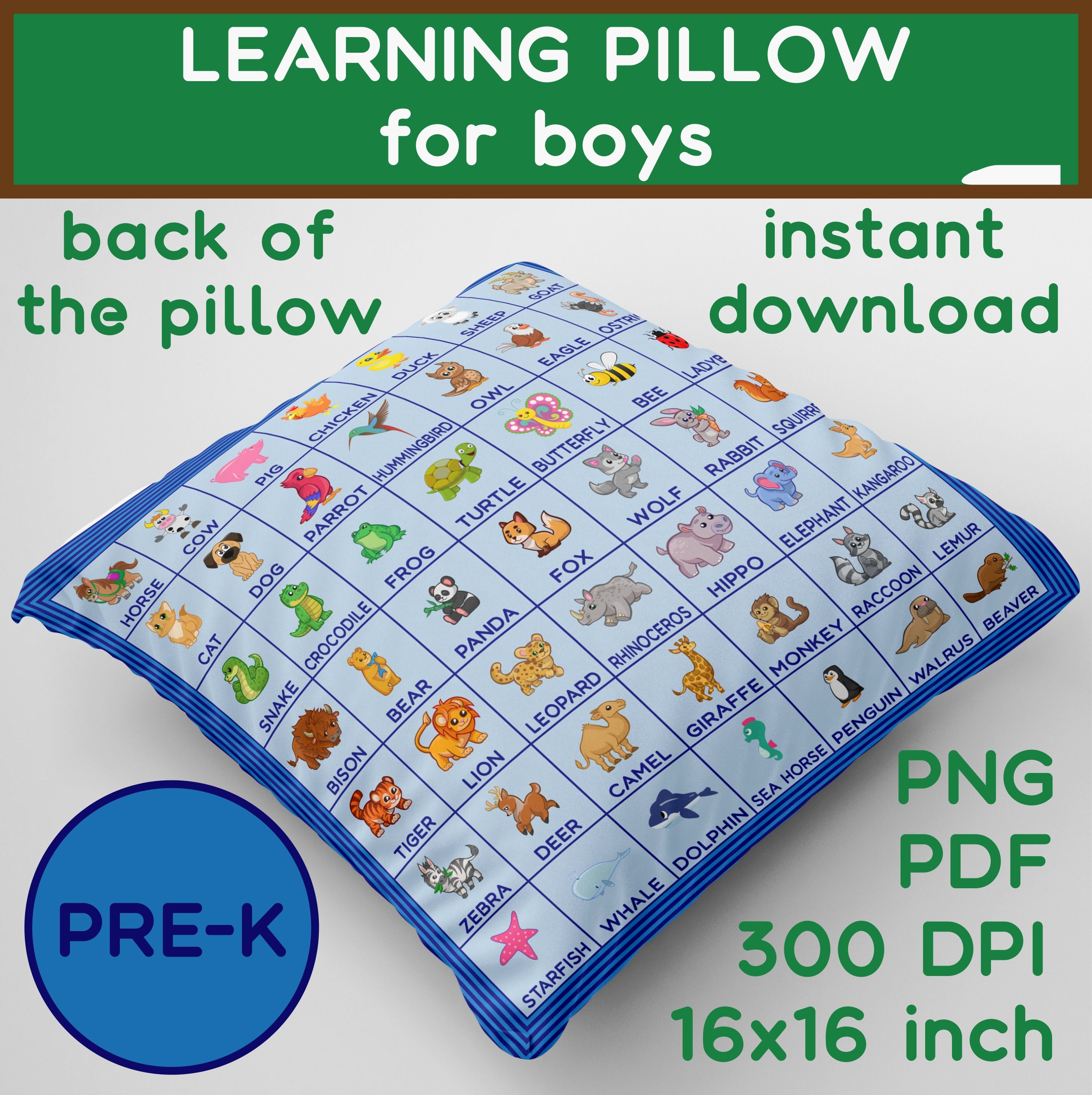 Learning Pillow PNG Learning Design Pre K Gift for Boys Sublimation ...