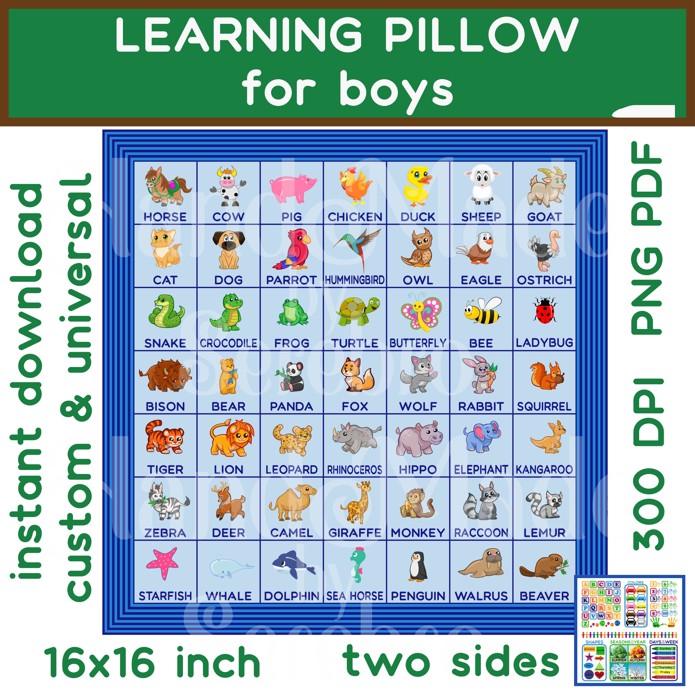 Learning Pillow PNG Learning Design Pre K Gift for Boys Sublimation ...