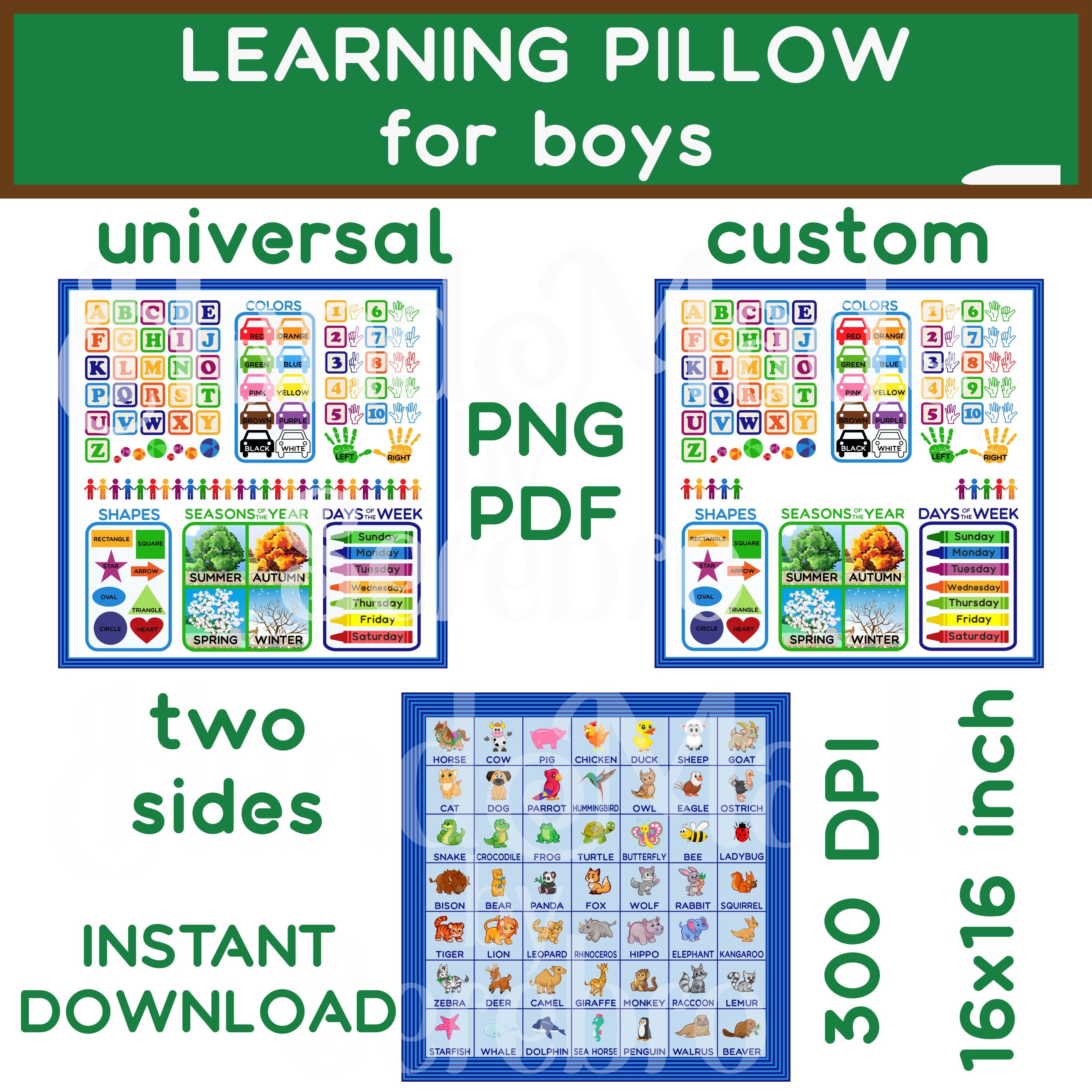 Learning Pillow PNG Learning Design Pre K Gift for Boys Sublimation ...