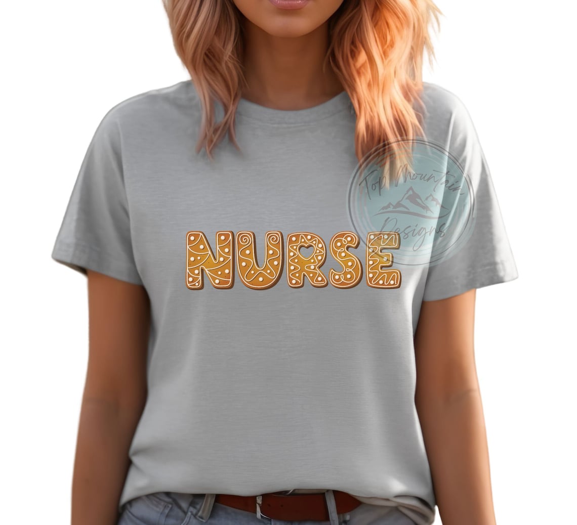 Gingerbread Nurse T-shirt, Gingerbread RN Shirt, Christmas Nurse T ...