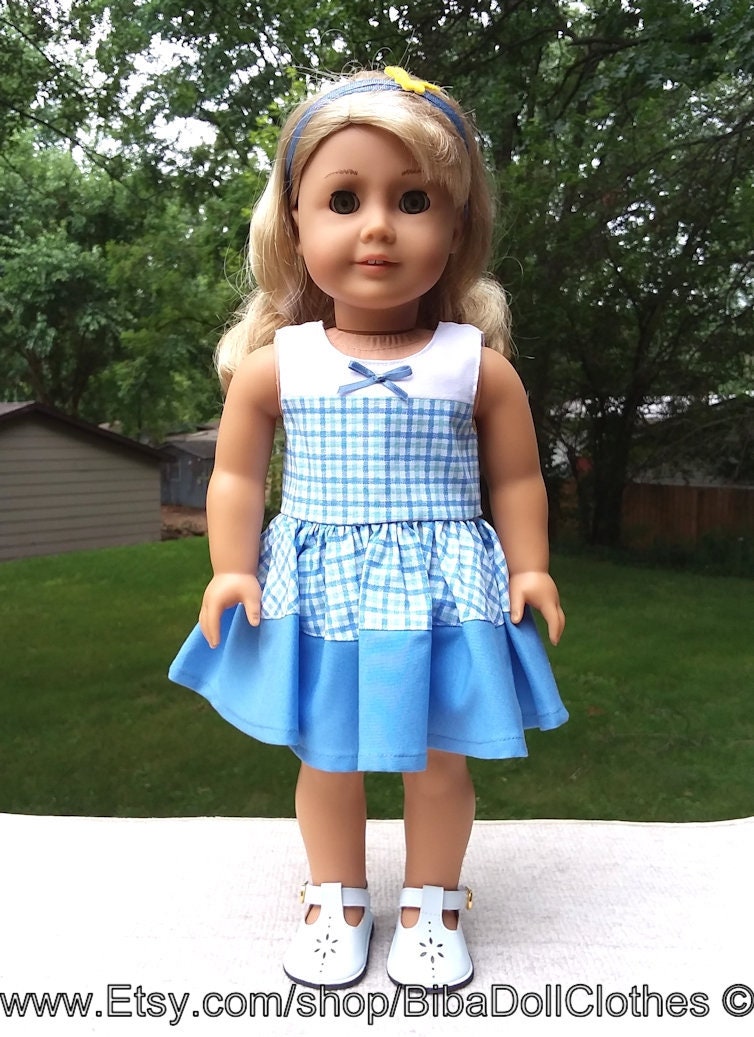 Made for 18 Inch Size Dolls Light Blue Plaid Tri Colored - Etsy