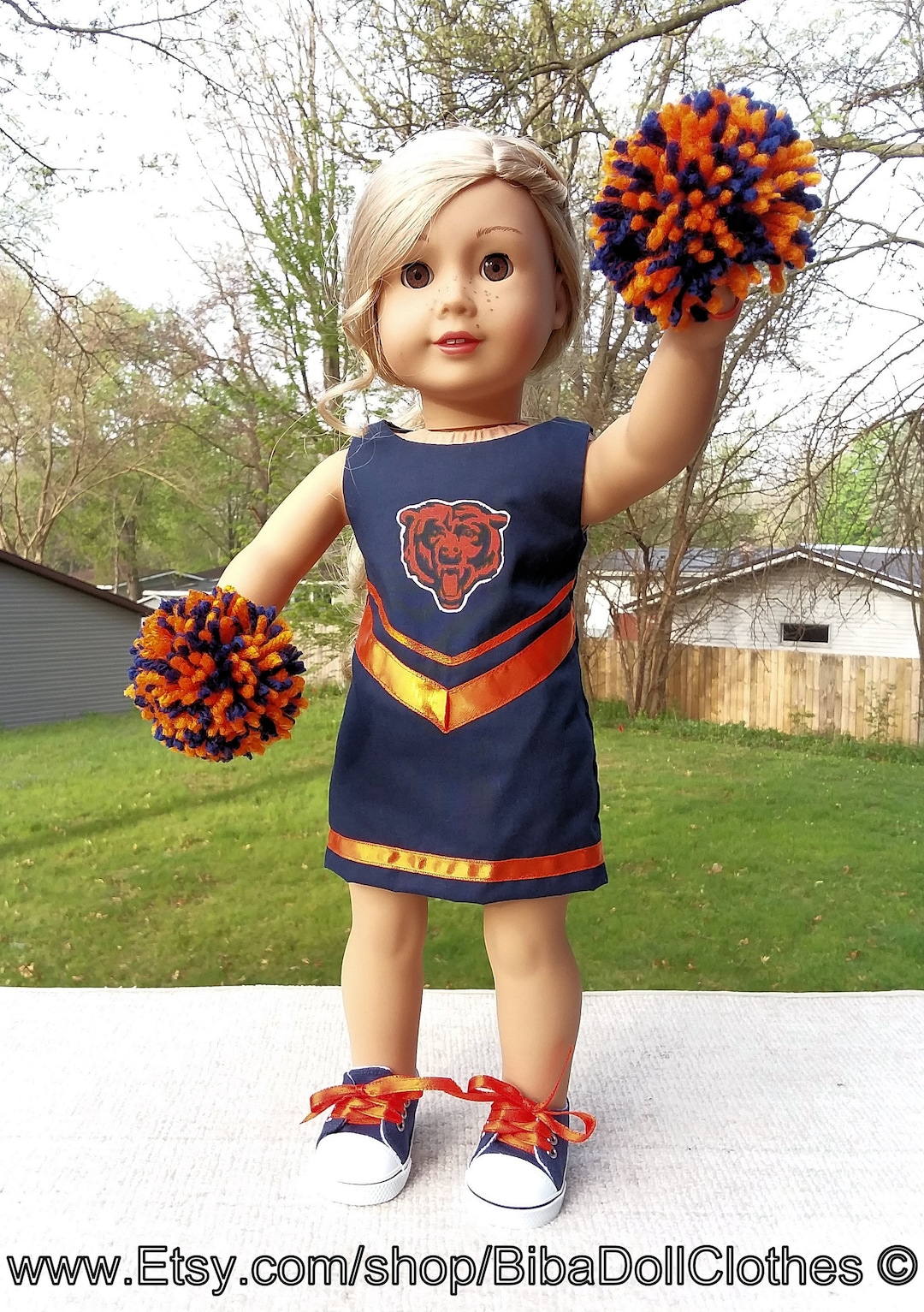 Made for 18 Inch Size Dolls, Chicago Bears Cheerleader Dress With Shoes ...