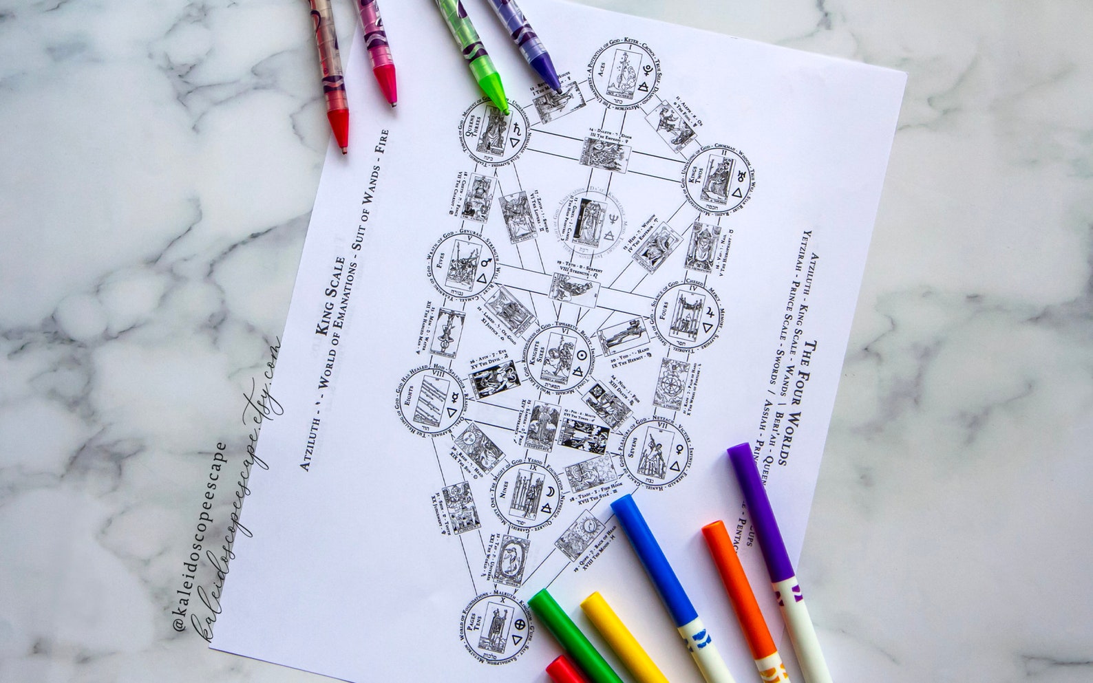Qabalah Tarot Tree of Life Coloring Pages | Instant Download, Digital ...
