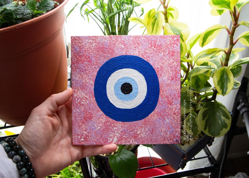 Evil Eye #3 | Original Acrylic Painting, 6 X 6 Inches (15.2 X 15.2 Cm ...