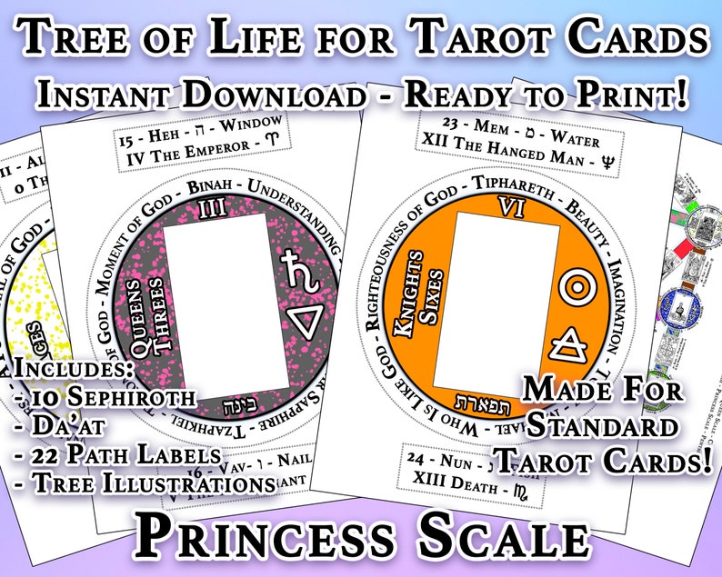 Sephiroth for Tarot Cards - Princess Scale | Instant Download, Digital ...
