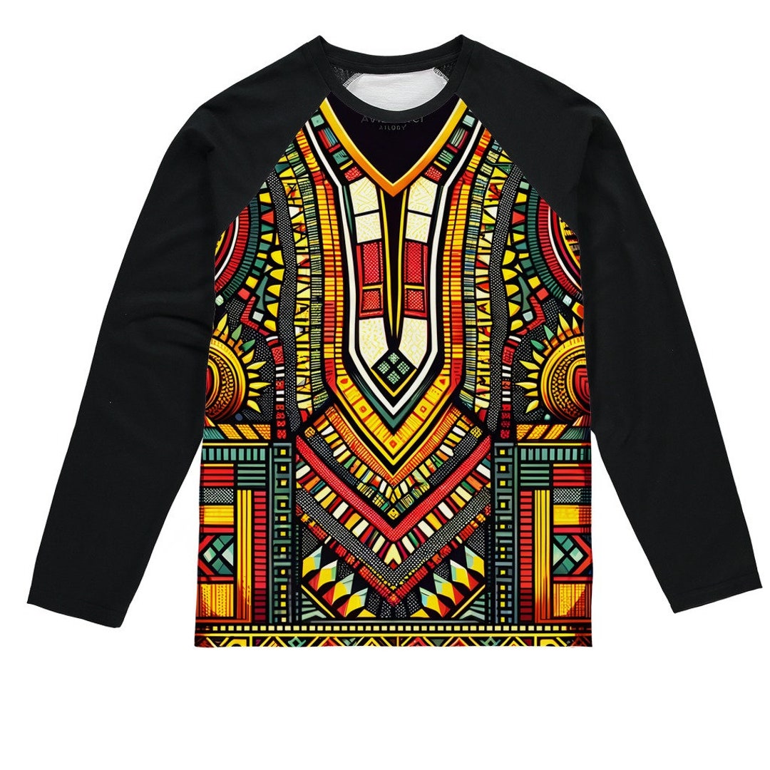 Melanin Black Pride Dashiki Pattern Afrocentric Sublimation Baseball Long Sleeve T-shirt - Etsy