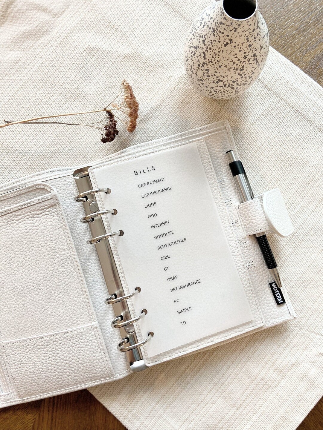 Personal Size Custom Bills List | Laminated and Reusable | Minimal and ...