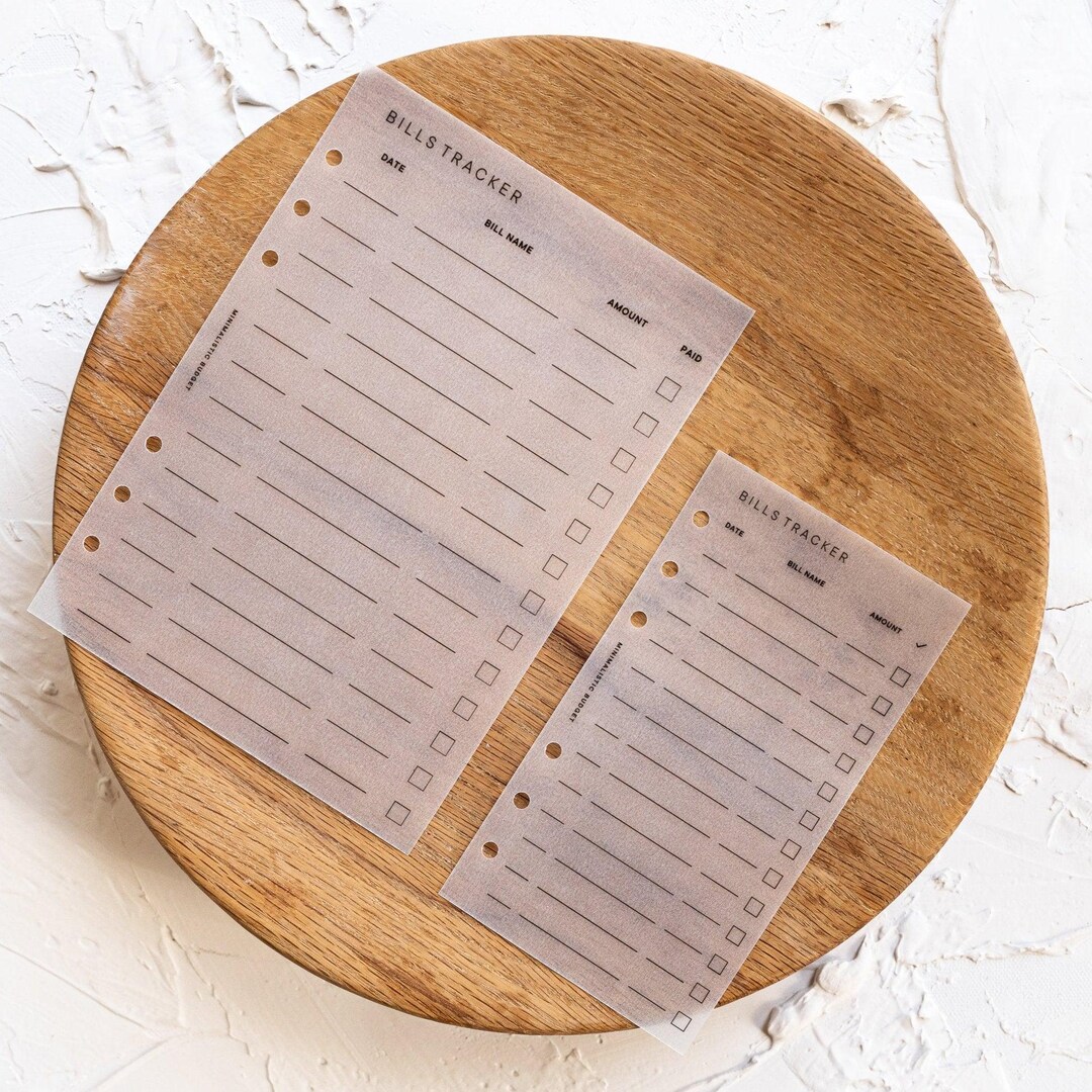 BILLS TRACKER | Cash Envelopes System | Minimal & Aesthetic Budgeting ...