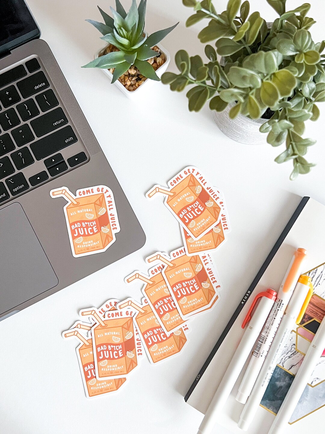 Bad B*tch Juice Cute, Pastel Vinyl Stickers for Hydroflasks ...