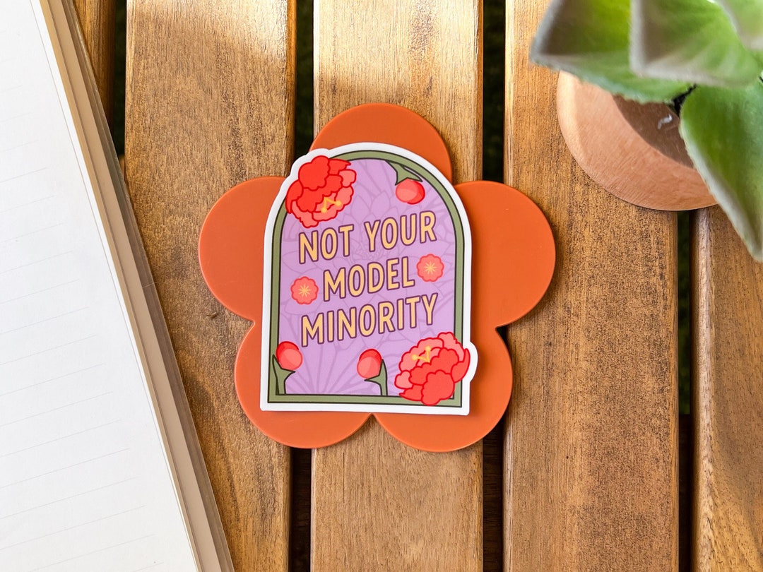 Not Your Model Minority Cute, Pastel Floral Vinyl Sticker for Notebooks ...