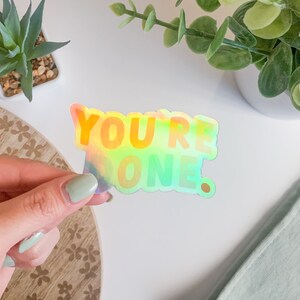 You're Done Pastel Holographic Meme Sticker for Hydroflasks, Laptops ...