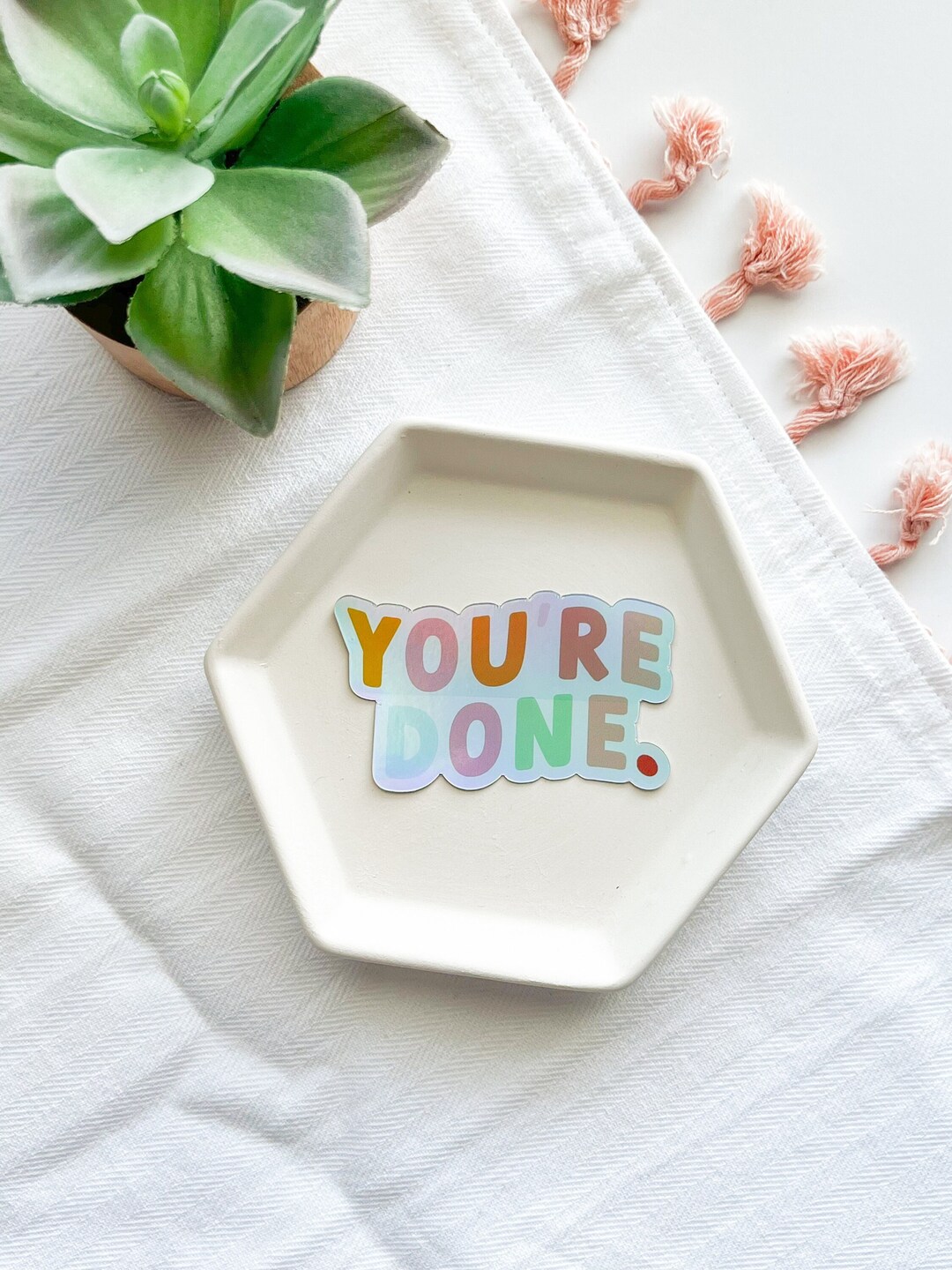 You're Done Pastel Holographic Meme Sticker for Hydroflasks, Laptops ...