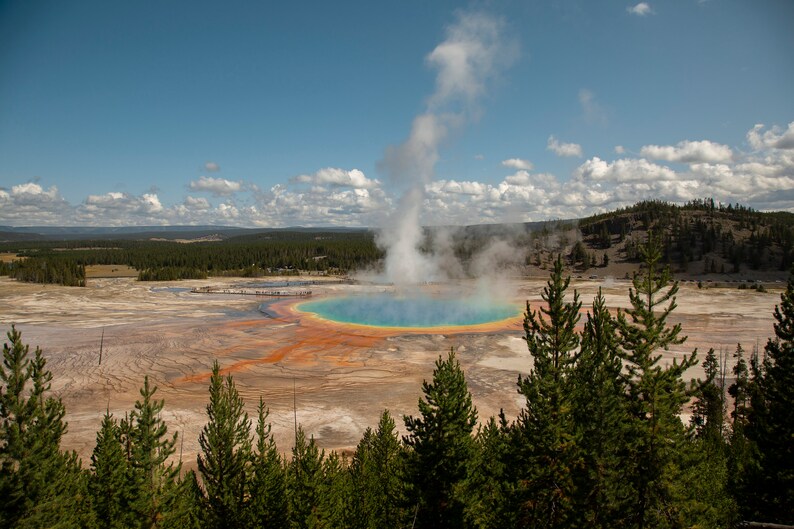 Grand Prismatic Spring, Yellowstone Print, Yellowstone Rainbow Geyser ...