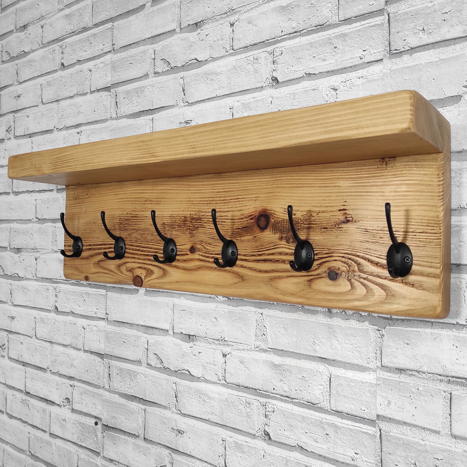 Rustic Coat Rack With Shelf Made From Sustainably Sourced Pine - Etsy UK