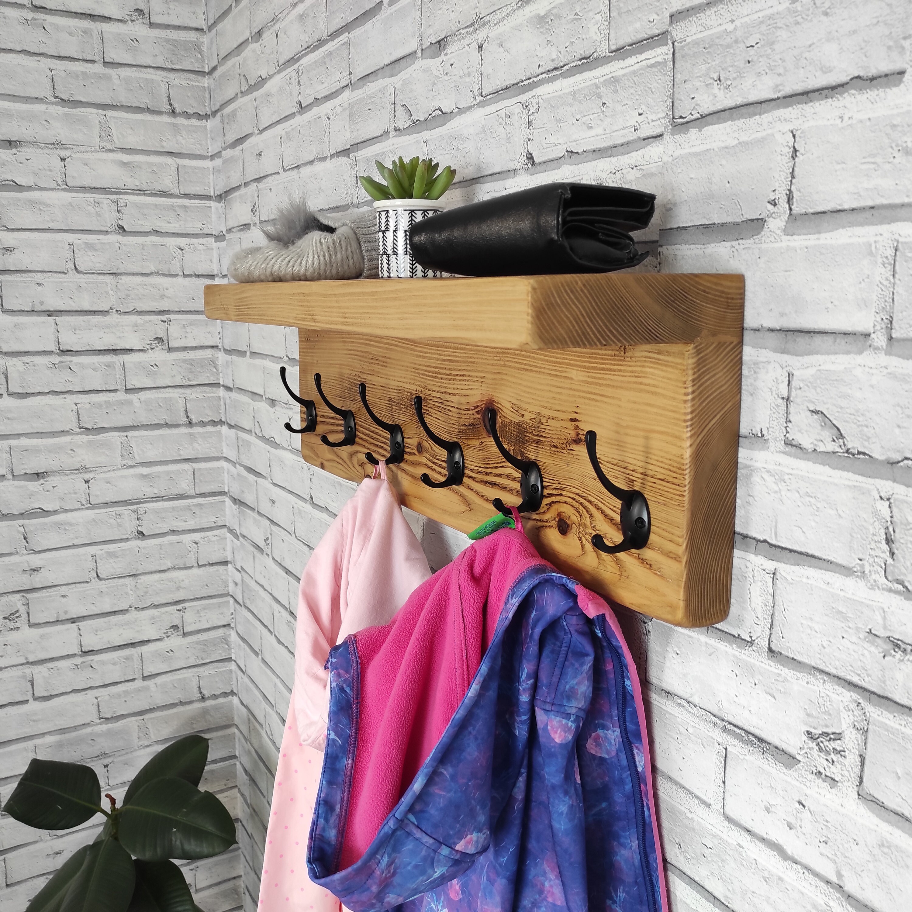 Rustic Coat Rack With Shelf Made From Sustainably Sourced Pine - Etsy UK