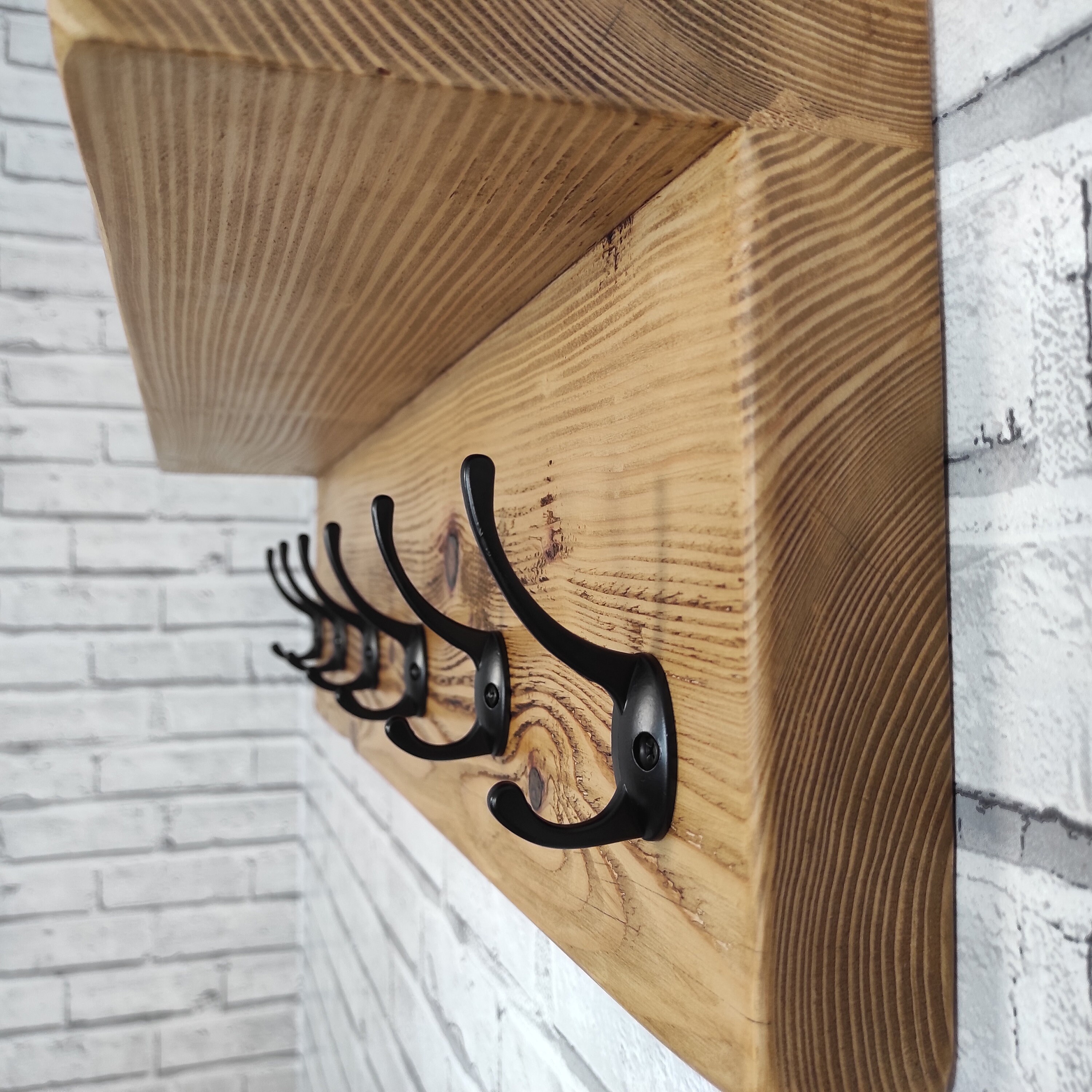 Rustic Coat Rack With Shelf Made From Sustainably Sourced Pine - Etsy UK
