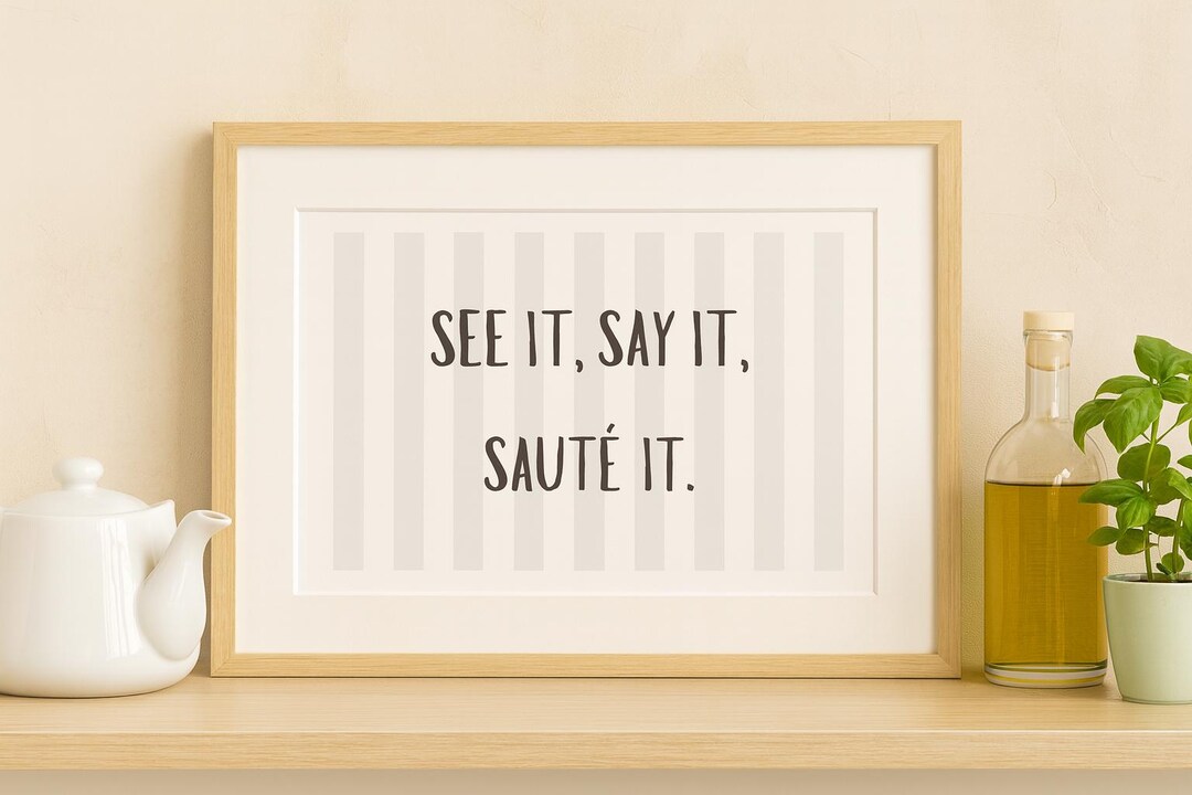 Kitchen Wall Art Print: Sauté Slogan (digital Download) - Etsy