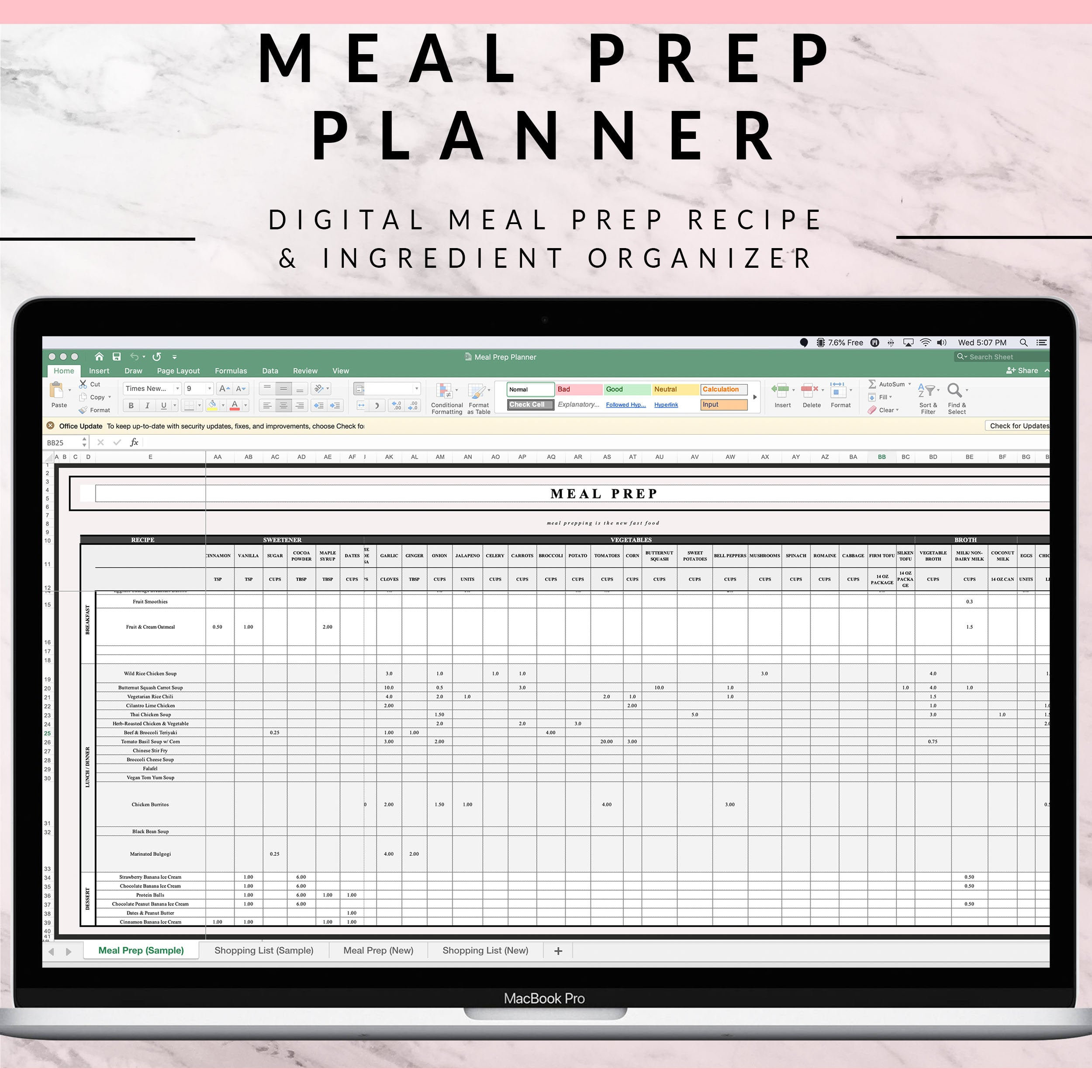 Meal Planning Template Google Sheets Filoold