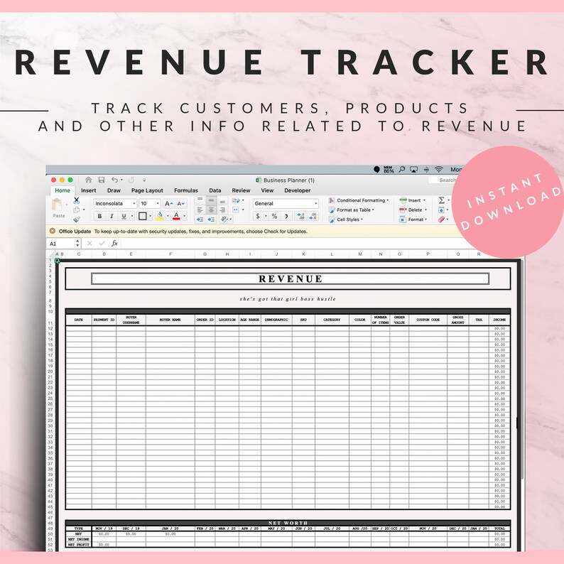 Business Planner Digital Small Business Organizer Pink - Etsy