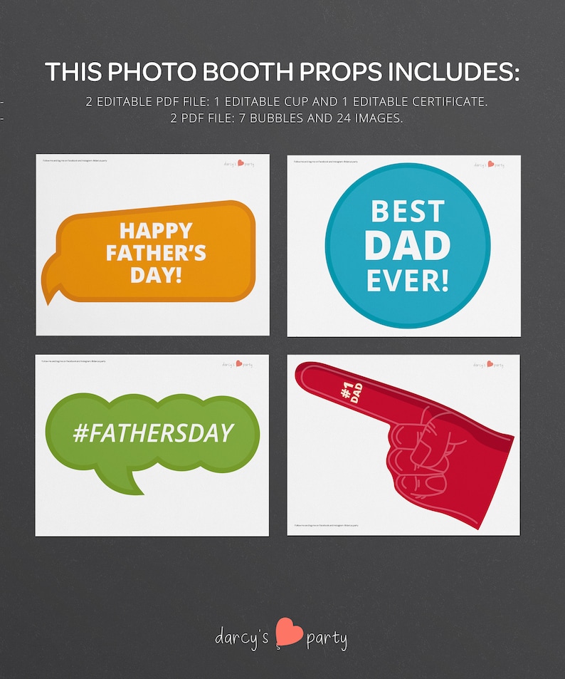 Printable Father's Day Photo Booth Props Father's Day - Etsy