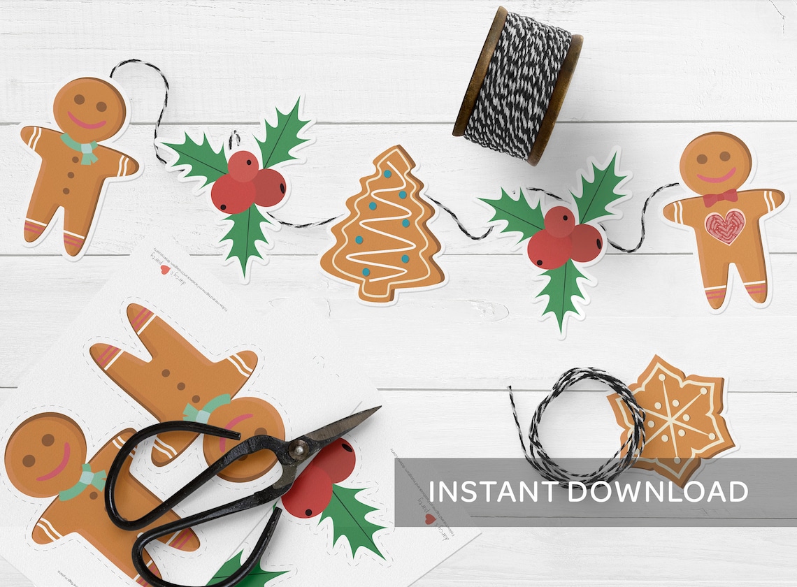 Gingerbread Man Banner Gingerbread Man Bunting Garland - Etsy