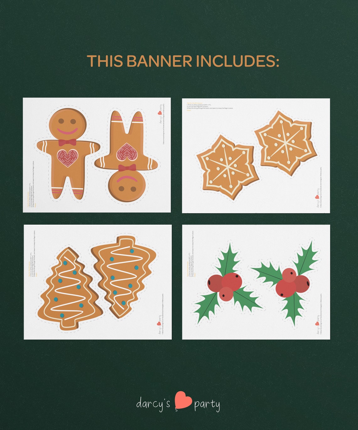 Gingerbread Man Banner Gingerbread Man Bunting Garland - Etsy