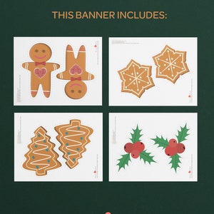 Gingerbread Man Banner, Gingerbread Man Bunting Garland, Christmas ...