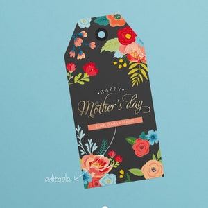HAPPY MOTHER'S Day Printable Gift Tags, Editable Personalized Gift ...