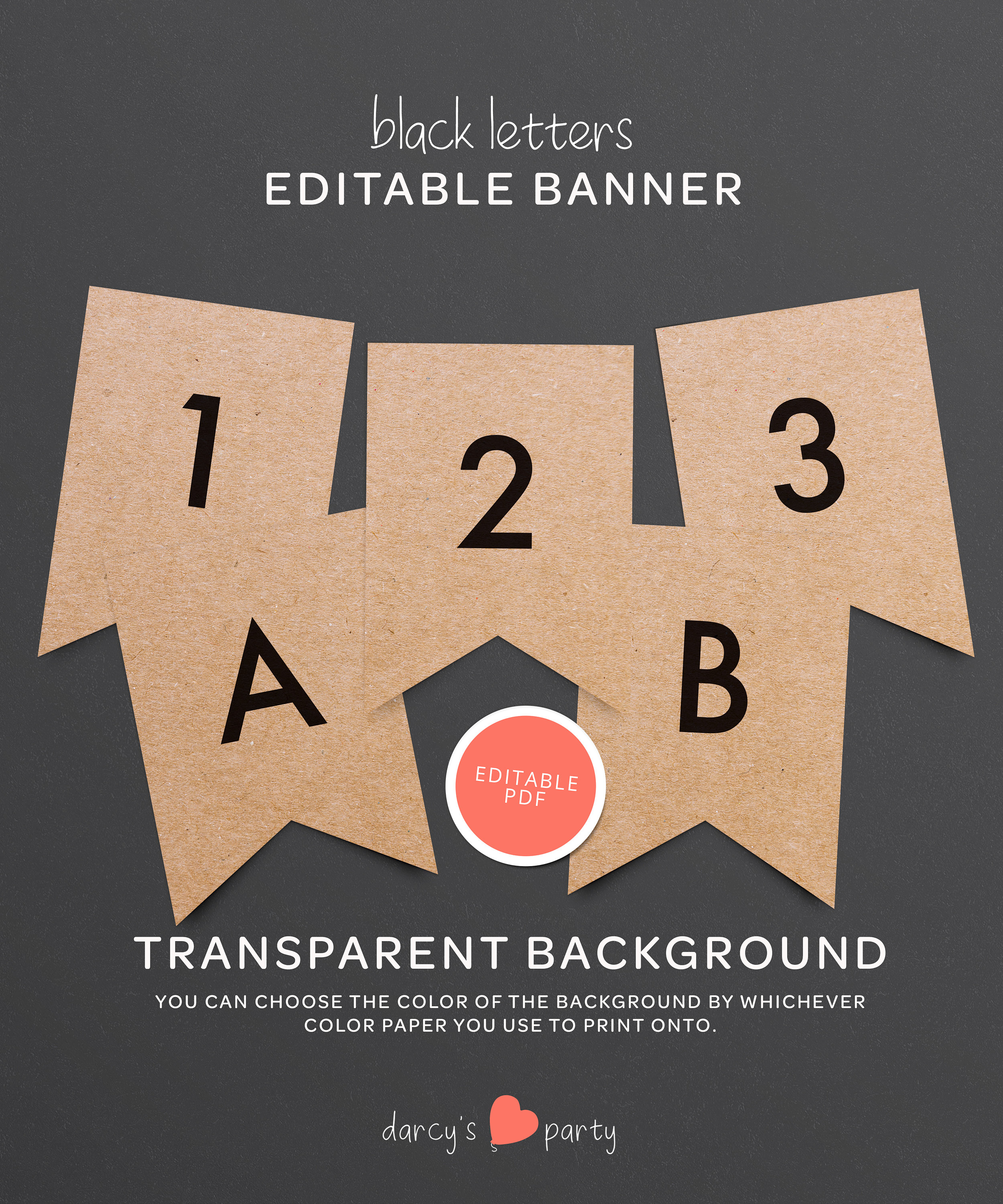 Black Letters Banner EDITABLE Printable Happy Birthday | Etsy