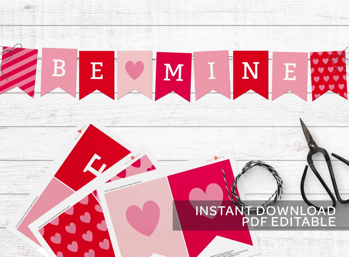 Love Banner Hearts Bunting Garland Valentines Party - Etsy