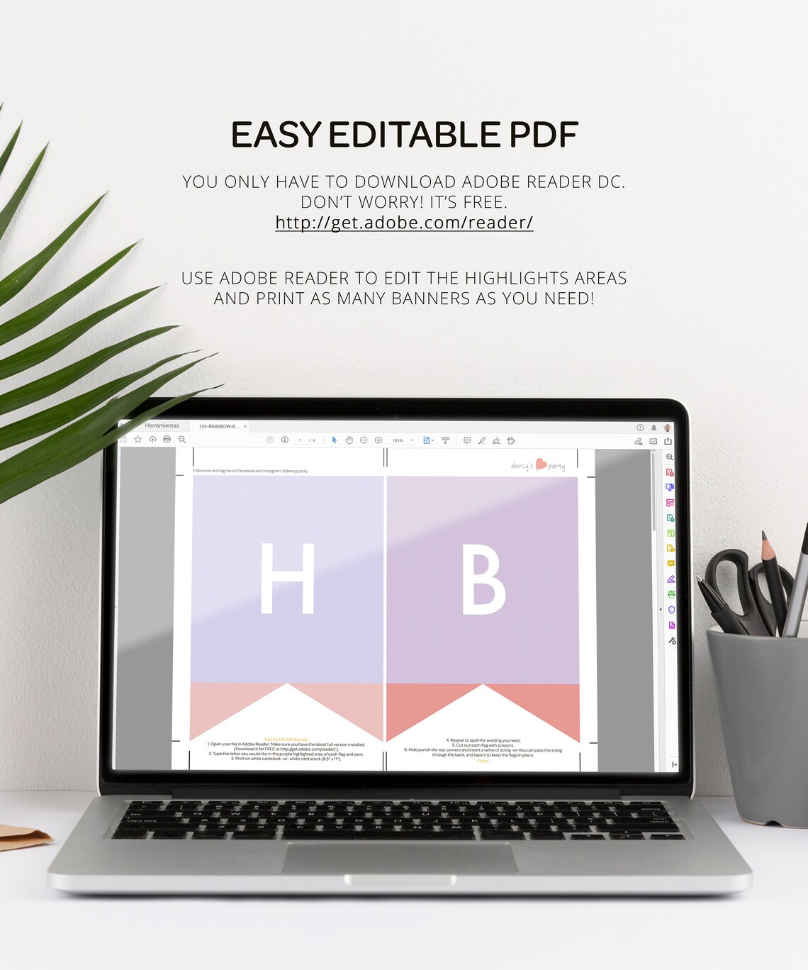 EDITABLE Printable Banner Multi-coloured Happy Birthday | Etsy