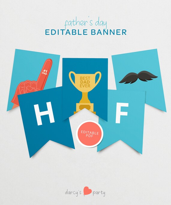 Fathers Day Banner Printable Happy Father's Day Banner | Etsy