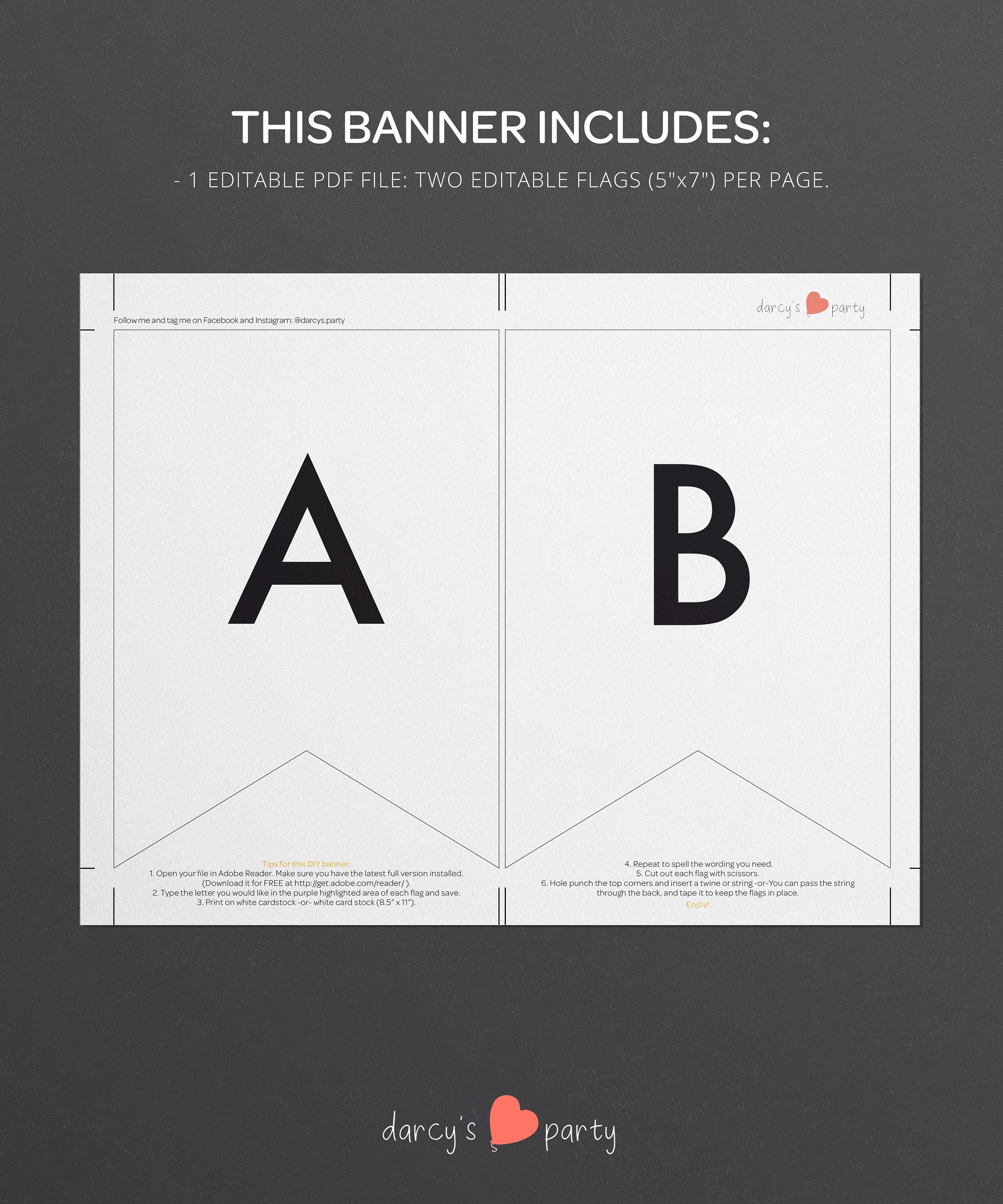 Black Letters Banner EDITABLE Printable Happy Birthday | Etsy