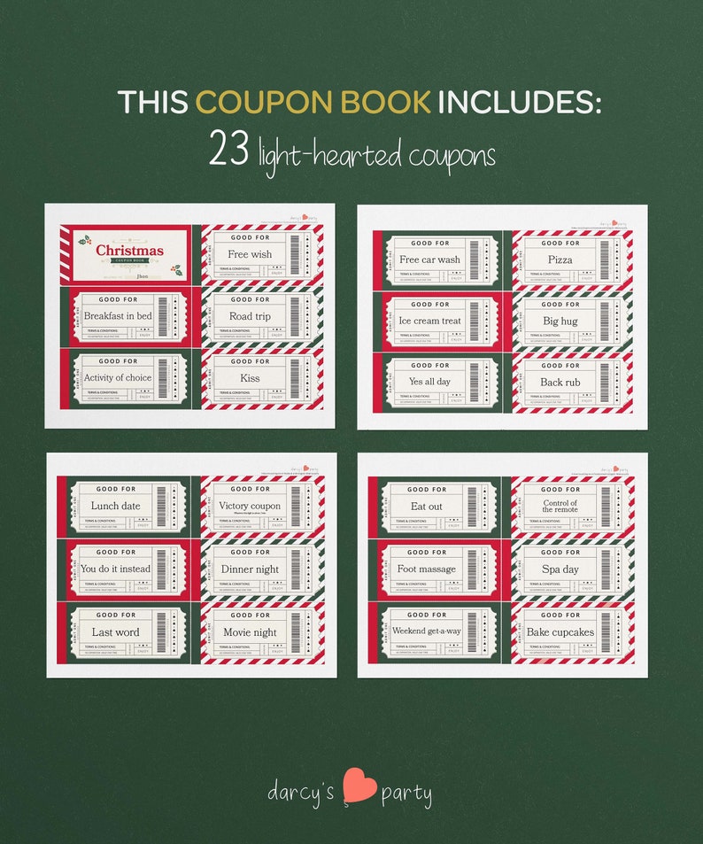 EDITABLE Christmas Coupon Book Christmas Coupon | Etsy