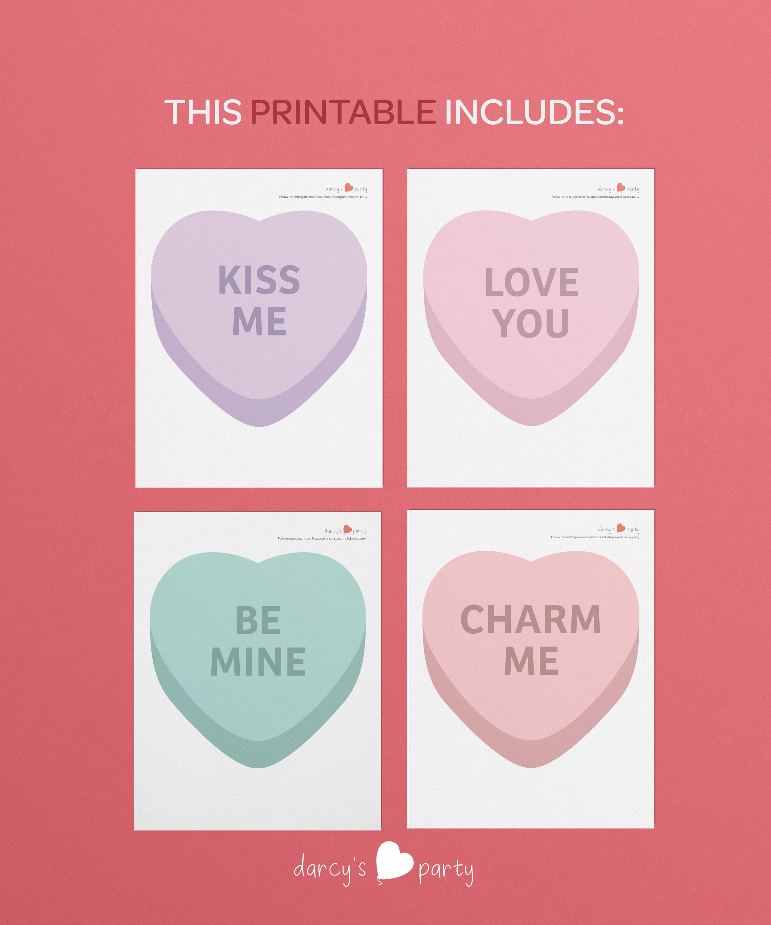 Editable Valentines Day Conversation Heart Banner Valentines | Etsy