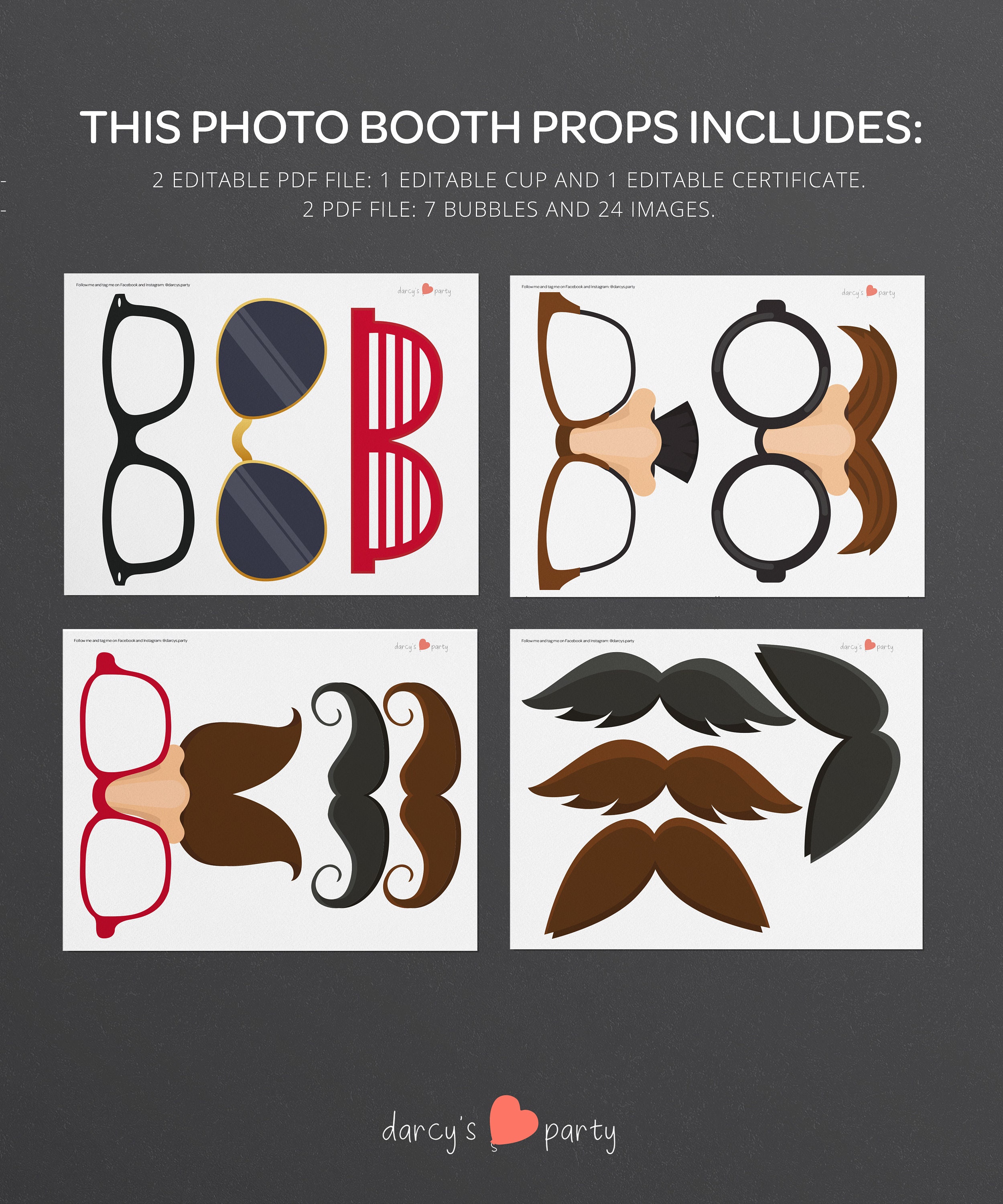 Printable Father's Day Photo Booth Props Father's Day - Etsy