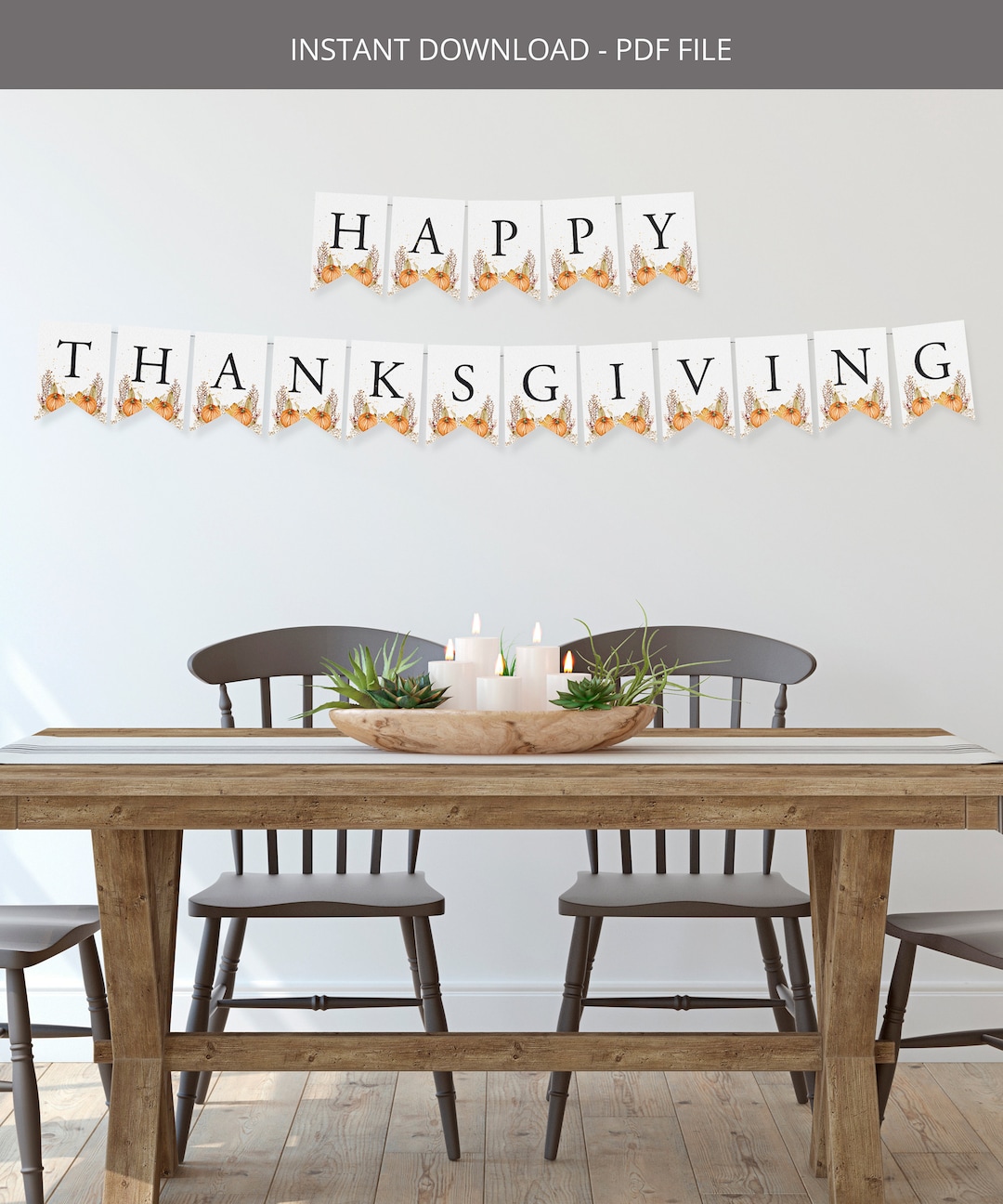 Thanksgiving Banner PRINTABLE, Thanksgiving Decoration, Happy ...