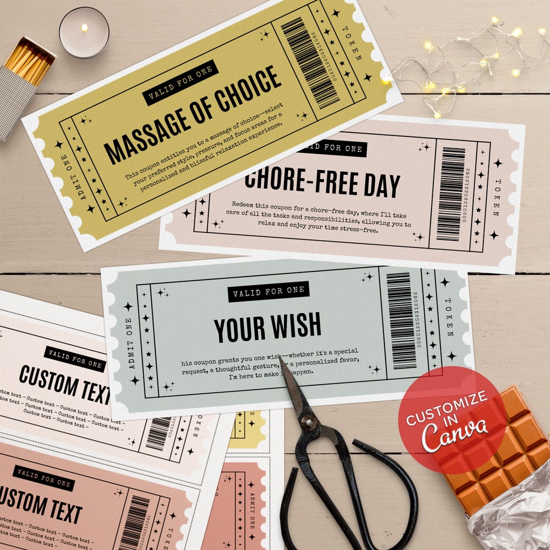 Coupon Book Template, Love Coupon Book, Anniversary Coupon Book ...