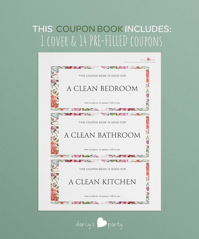 Mother's Day Gift Coupon Book for Mom Mom Coupons | Etsy