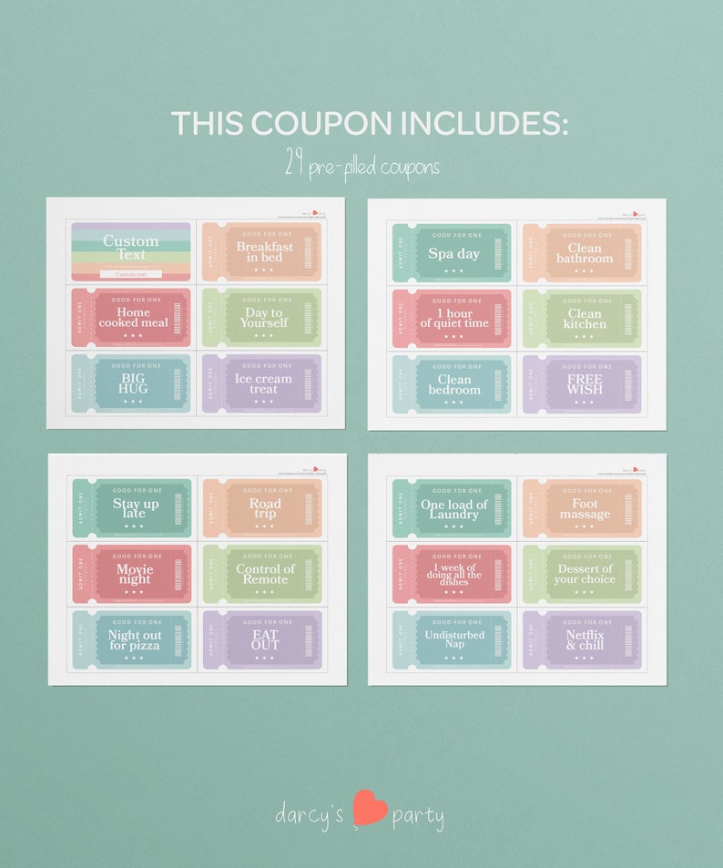 Coupon Book Template Birthday Love Coupon Book Printable - Etsy